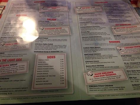 Menu At Red Barn Cafe Mount Vernon 107 W Mt Vernon Blvd