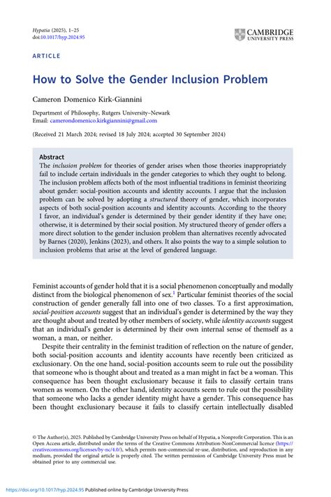 Pdf How To Solve The Gender Inclusion Problem Pdf How To Solve The Gender Inclusion Problem