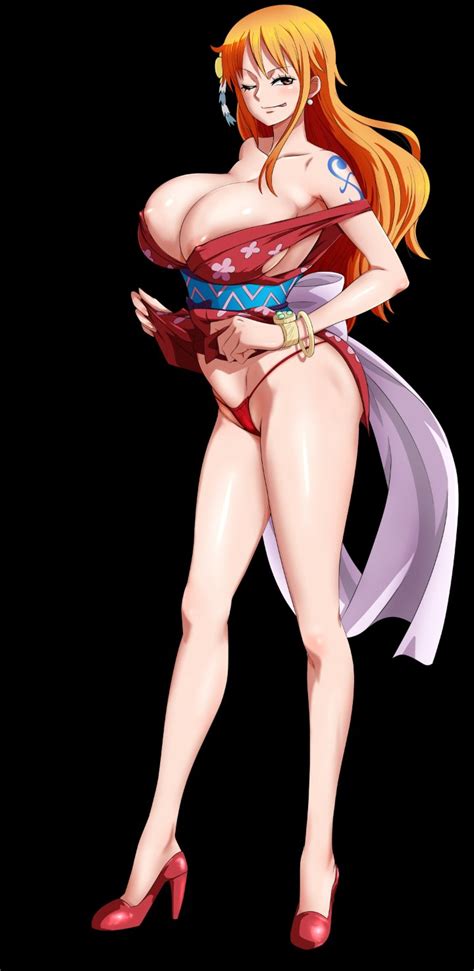 Rule 34 Breasts Female Female Only High Heels Nami Nipples One Piece