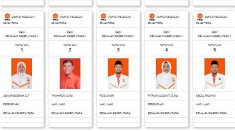 Daftar Nama Caleg PKS Untuk DPRD PPU Dapil Penajam Paser Utara 1 2 3
