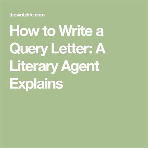 How To Write A Query Letter A Literary Agent Explains Query Letter