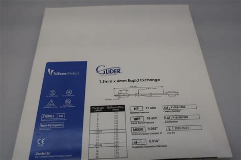 New Trireme Medical Glider Ptca Balloon Catheter Glider Ptca Balloon