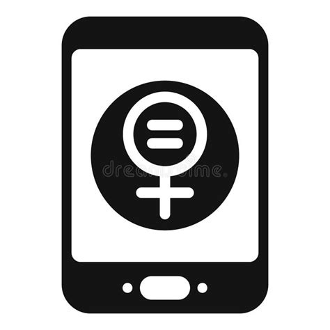 Smartphone Showing Gender Equality Symbol In Circle Icon Glyph Vector