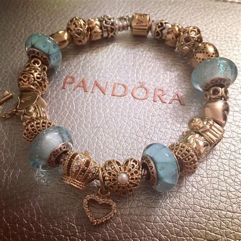 Light Blue Gold Pandora Jewelry Charms Pandora Bracelet Designs