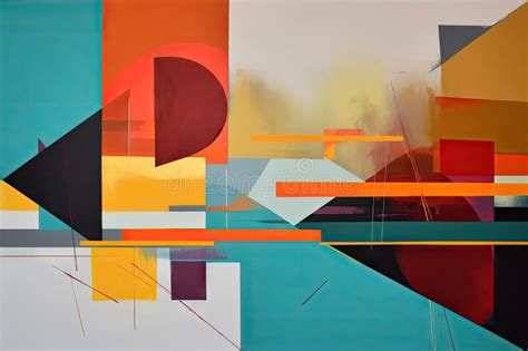 Minimalist Art Piece Featuring A Simple Geometric Shape In Primary
