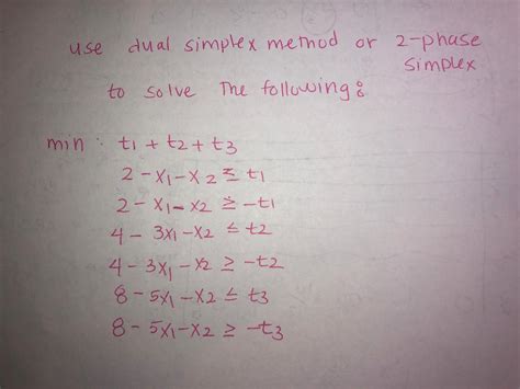 Use Dual Simplex Method Or A Phase Simplex To Solve