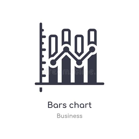 Bars Chart Outline Icon Isolated Line Vector Illustration From Business Collection Stock Vector