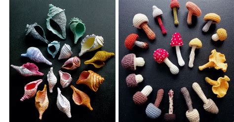 Crochet Artist Crafts Lifelike Flora And Fungi