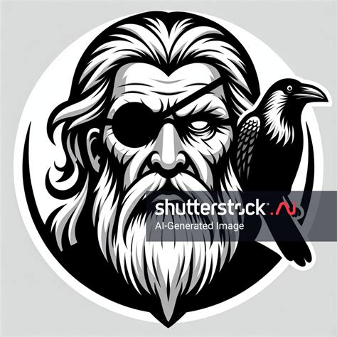 Odin Eye Patch Black White Crow Ai Generated Image 2445954287 Shutterstock