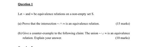 solved let and be equivalence relations on a non empty set