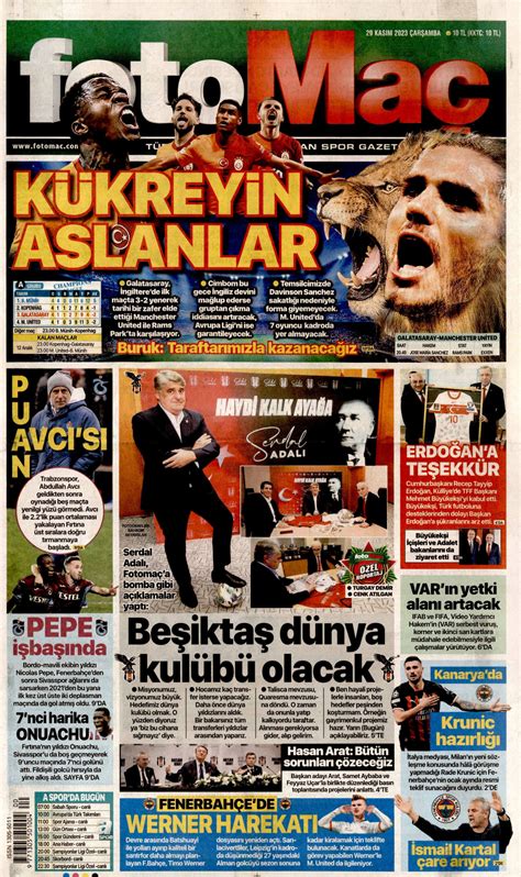 Fotomaç Gazetesi Fotomaç Manşet Oku Haberler 29 Kasım 2023