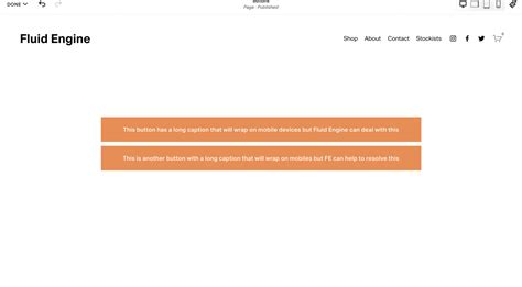 custom button font size for mobile customize with code squarespace