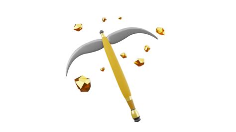 3d Rendering Of Mining Axe With Gold Ore Mining And Financial Concept 27173814 Png
