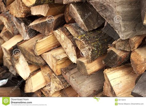 Stack Of Chopped Firewood Logs Woodpile Stock Image Image Of Forest
