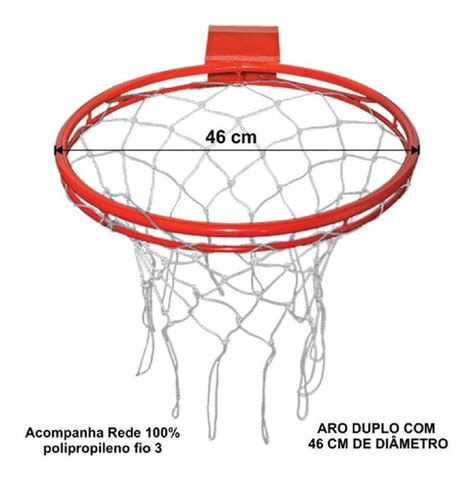 Par Aro Basquete Nba Cesta Oficial 45cm C Rede Frete Grátis