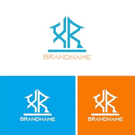 현대 모노그램 초기 편지 Xr 로고 디자인 서식 파일 프리미엄 벡터