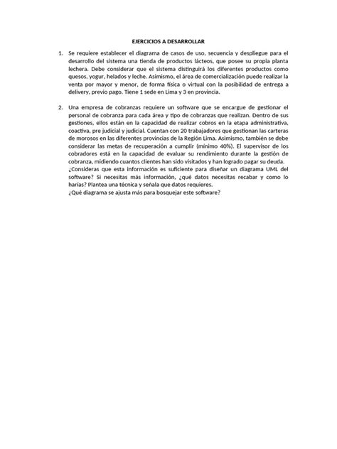 Ejerciios Taller Requerimientos Y Uml Pdf