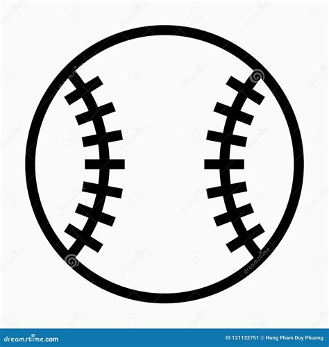 Icono Hermoso Del Vector De La Bola Del Béisbol Del Esquema Ilustración