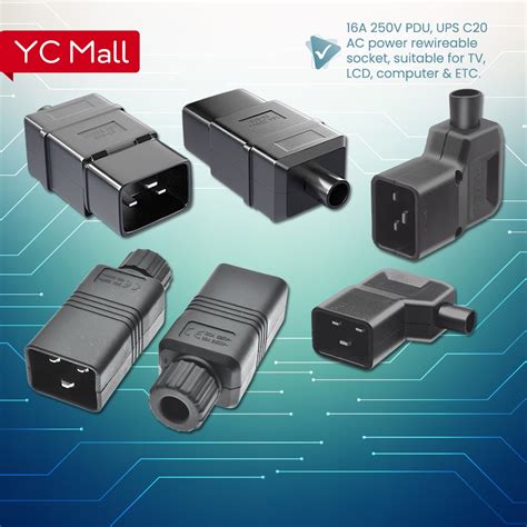 iec320 c20 rewireable socket connector shopee malaysia