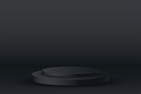 현실적인 블랙 스튜디오 어두운 둥근 연단 벡터 일러스트 레이 션 3차원 형태에 대한 스톡 벡터 아트 및 기타 이미지 3차원