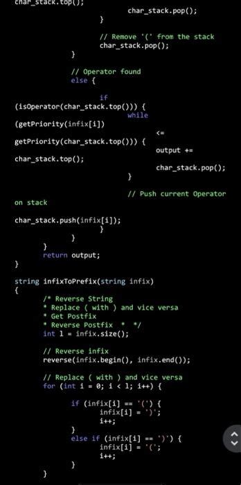 Solved Lab Exercise Below Are Codes That Convert From Infix