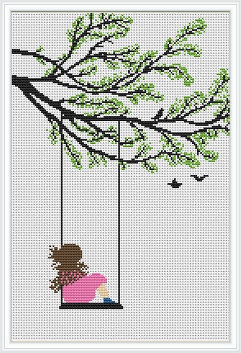 Girl Tree Cross Stitch Patterns Pdf Girl Tree Cross Stitch Cross Stitch Pdf Cross Stitch