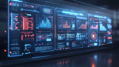 Futuristic Digital Interface Displays Complex Data Analytics Stock Illustration Illustration
