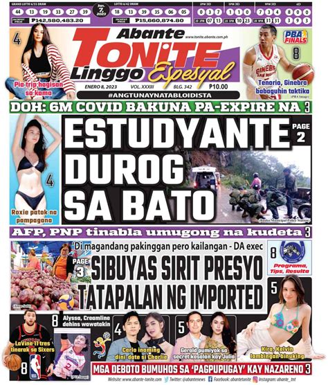 Tonite Front Page | Balita ngayong January 08, 2023 | Abante Tonite
