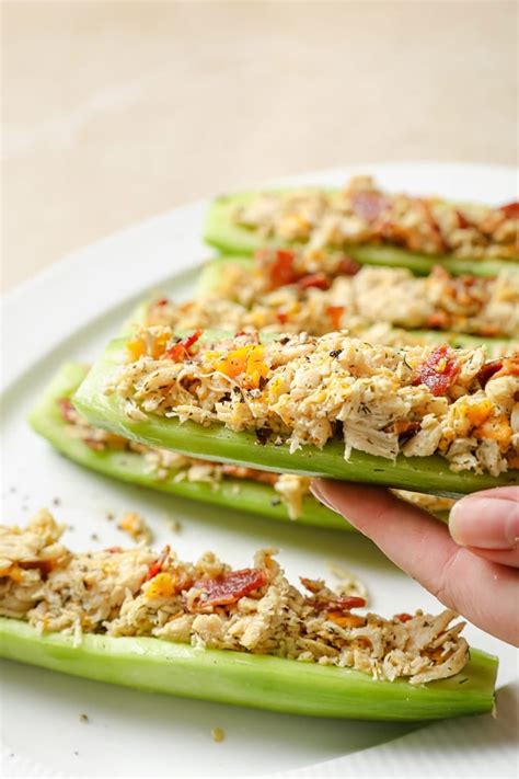 Bacon Ranch Chicken Salad Cucumber Boats Real Balanced