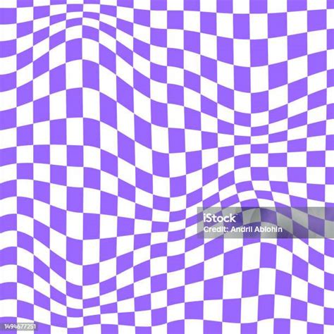 Distorted Chess Board Background Checkered Optical Illusion Psychedelic Pattern With Warped