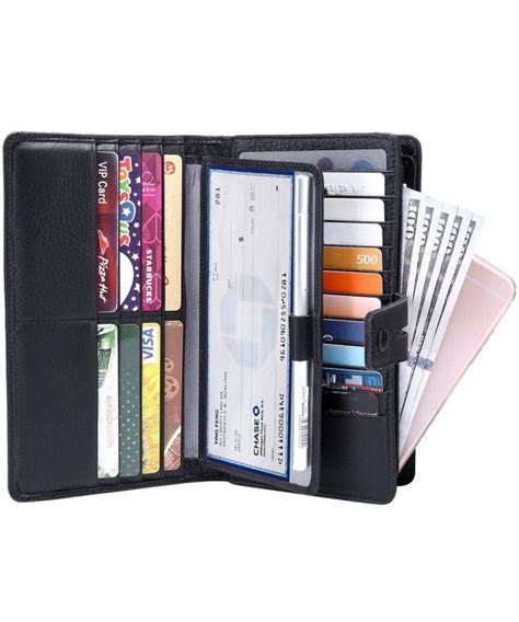 Womens Big Fat Rfid Leather Wallet Clutch Organizer Checkbook Holder