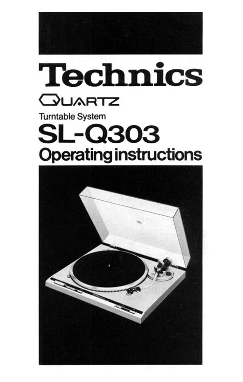 Technics Sl Q303 Turntable User Manual Service Manual Download