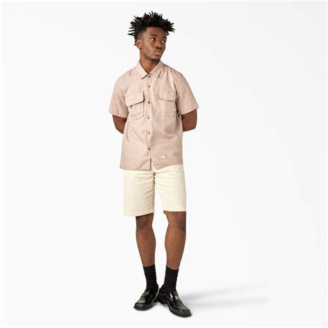 Short Sleeve Linen Work Shirt Dickies Us