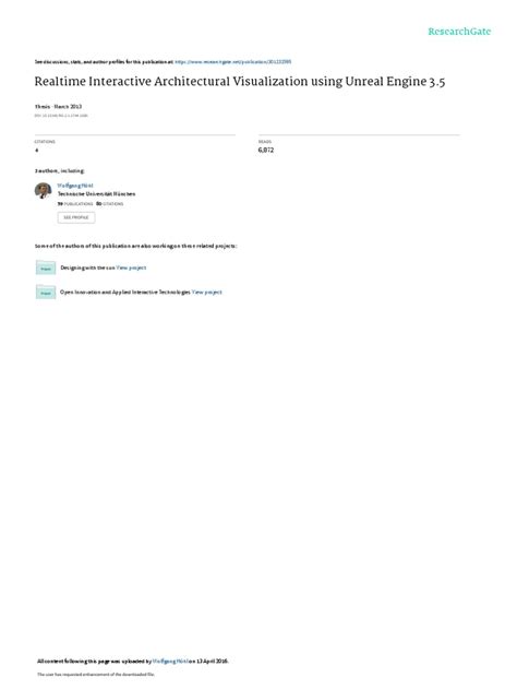 Realtime Interactive Architectural Visualization Using Unreal Engine 35 Pdf 3 D Computer