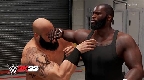 WWE 2K23 Braun Strowman Vs Omos BACKSTAGE BRAWL FULL GAMEPLAY PS5 YouTube