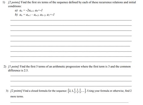 solved 1 [2 points find the first six terms of the