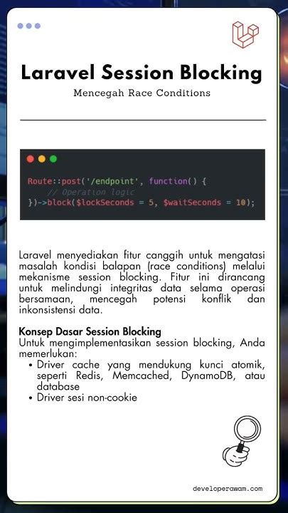 🔒 mencegah race condition dengan laravel session block🚀 php coding