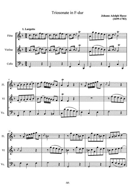 Trio Sonata In G Major Op2 No4 Hasse Johann Adolph Imslp