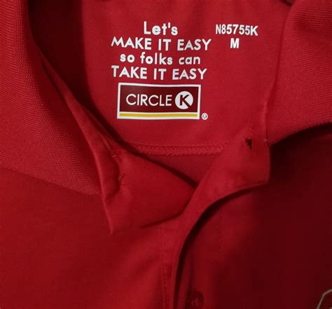 Circle K Convenience Store Employee Red Short Sleeve Gem