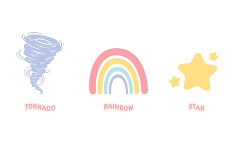 Soft Pastel And Playful Weather Illustration Set Design Templates