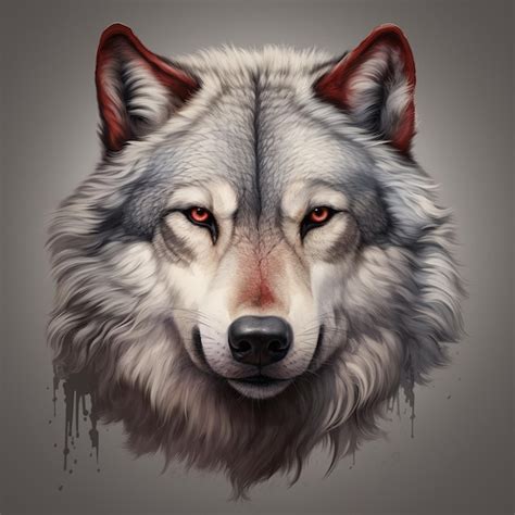 Premium AI Image A Hungry Human White Wolf With Blood