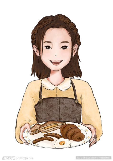 手绘女孩设计图 动漫人物 动漫动画 设计图库 昵图网