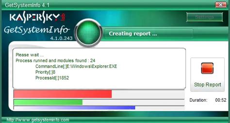 Kaspersky GetSystemInfo Generate Report Troubleshoot Windows Issues