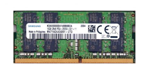 Оперативная память для ноутбука Samsung Ddr4 16gb 2666mhz So Dimm 2rx8 Pc4 2666v M471a2k43db1