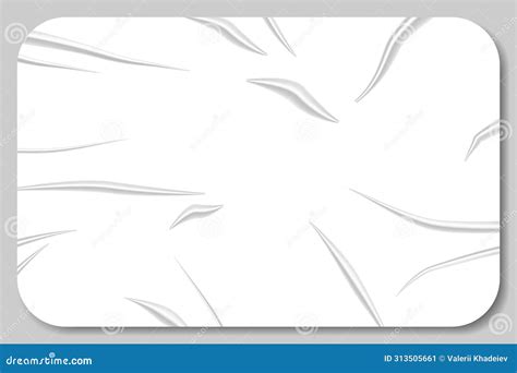 Template Glued Paper With Wrinkles Effect Realistic Vector Illustration