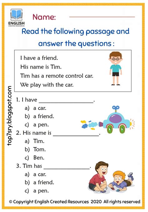 Reading Sheets For Grade 1