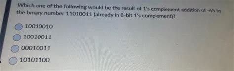 solved which one of the following would be the result of 1