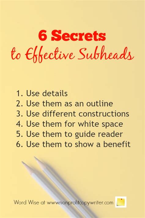 6 secrets to effective subheads