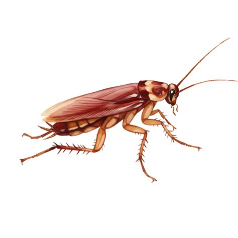 Illustration Of A Cockroach With Antenna And Legs Visible On A Plain