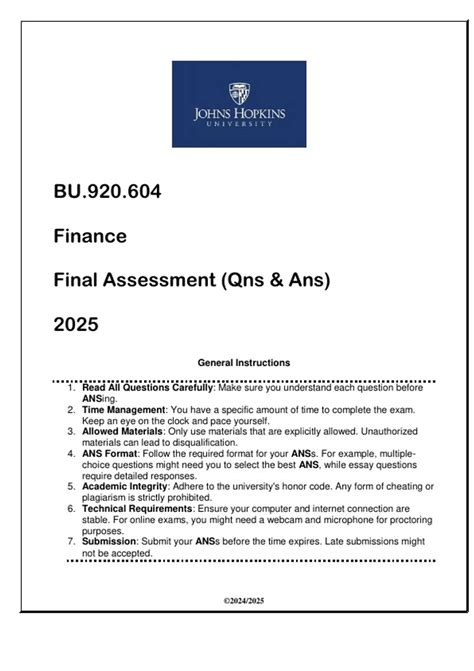 Bu Finance Final Assessment Qns Ans Business Stuvia Us